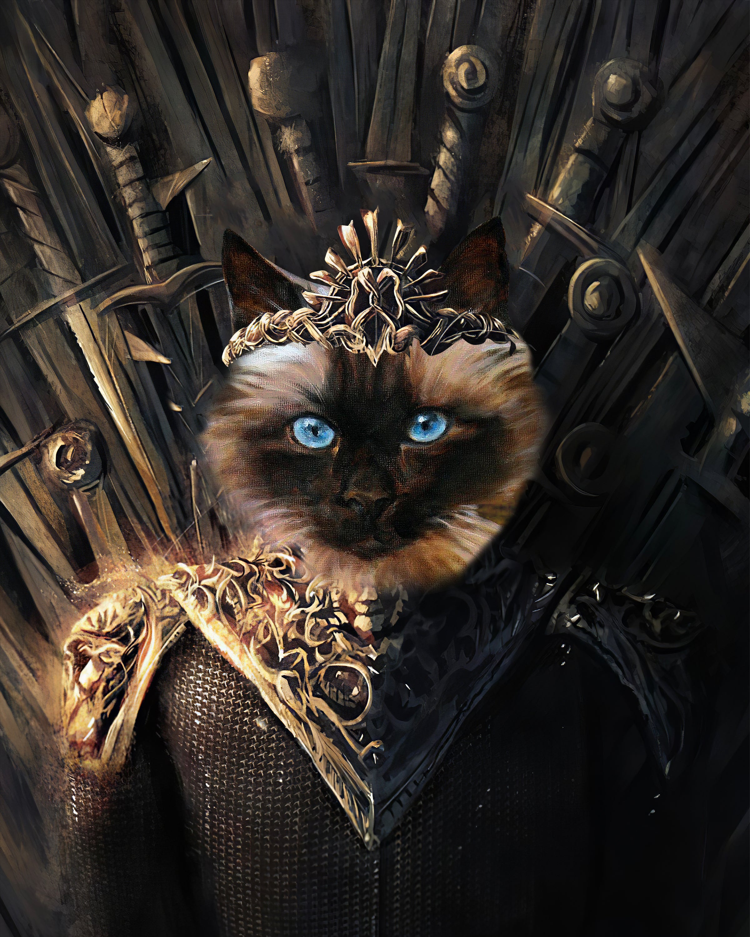 The Throne Custom Pet Portrait Digital Download – Noble Pawtrait
